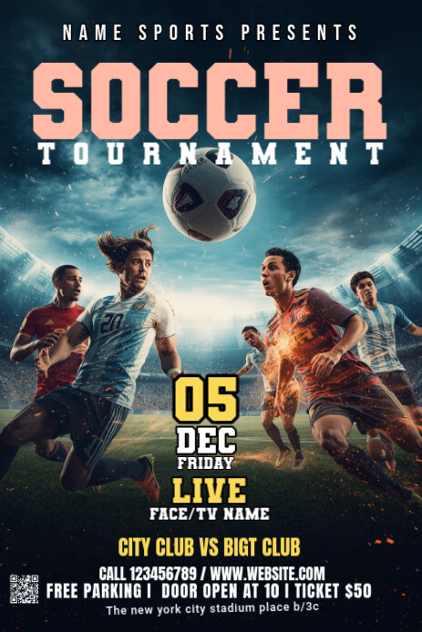 List-based Soccer Cup Pinterest Graphic Template | PosterMyWall