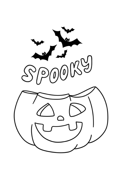 Plantilla de List-based Spooky Halloween Coloring Pages A4 | PosterMyWall