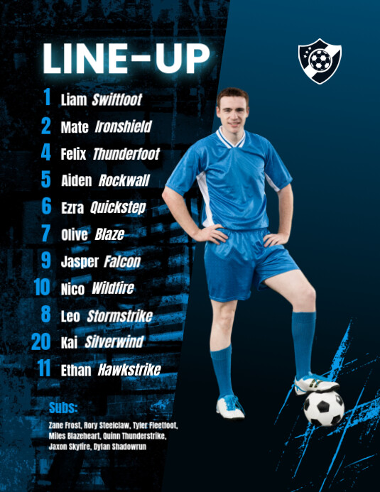 Copy of List-based Sport Football Line-up Flyer (us Letter) | PosterMyWall