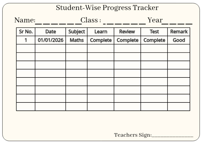 Student Progress Tracker A4 Template | PosterMyWall