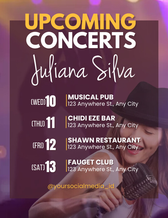 Copy of List-based Upcoming Concert Flyer (us Letter) | PosterMyWall