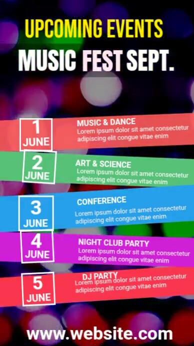 List-based Upcoming Event Instagram Story Template | PosterMyWall