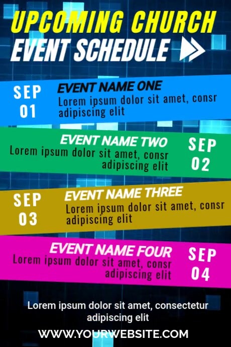 List-based Upcoming Event Poster Template | PosterMyWall
