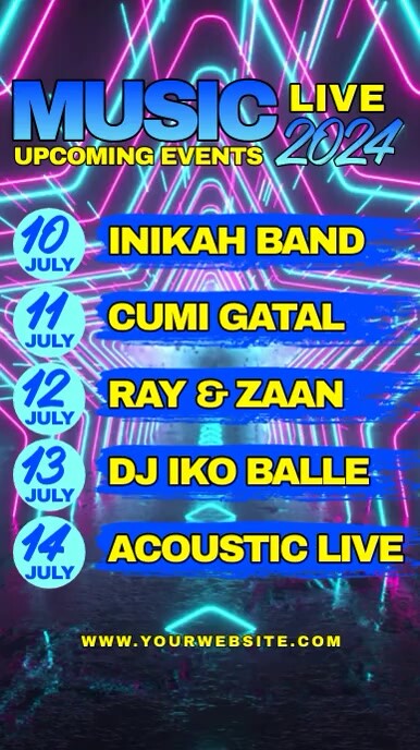 List-based Upcoming Events Reel Instagram Template | PosterMyWall