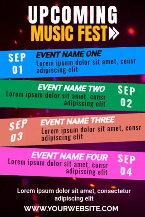 Plantilla de List-based Upcoming Music Fest Poster | PosterMyWall