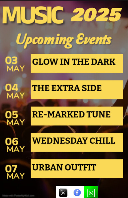 List-based Upcoming Music Tabloid Template | PosterMyWall