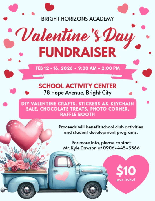 List-based Valentine's Day Fundraiser Flyer (us Letter) Template ...