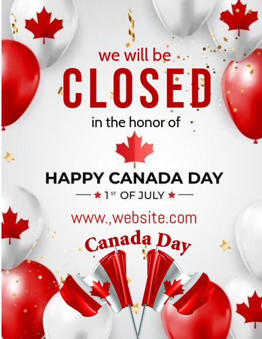 List-based We Will Be Closed Canada Day Flyer (us Letter) Template ...
