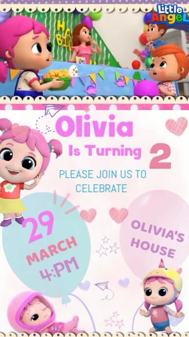 Little Angel Girl Invitation Instagram Reel Template | PosterMyWall