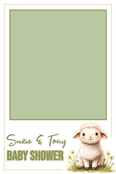 Little Lamb Baby Shower 4x6 Photo Frame Template | PosterMyWall