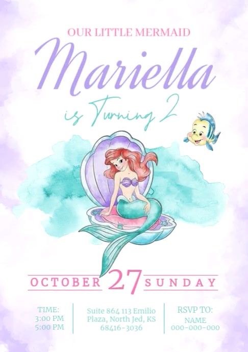 Little Mermaid เทมเพลต | PosterMyWall