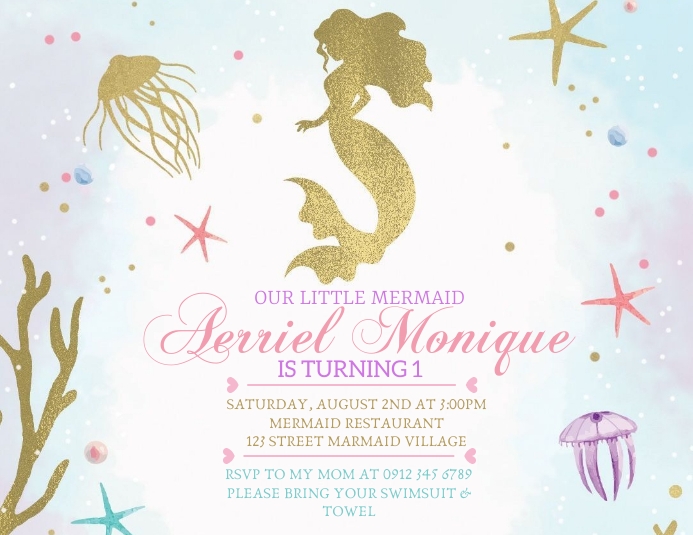 Little Mermaid Invitation Template | PosterMyWall