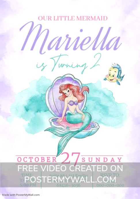 Little Mermaid Invitation Template | PosterMyWall
