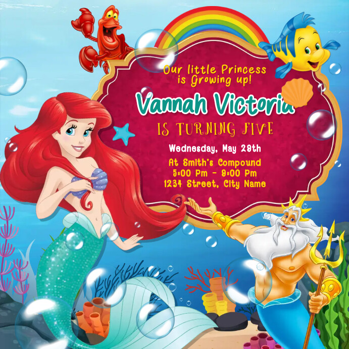 Little Mermaid Tarpaulin Template | PosterMyWall