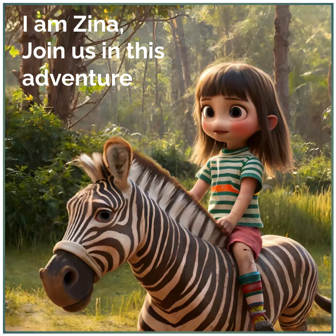 Plantilla de Little Zina On A Zebra Wildlife Adventure Chi | PosterMyWall