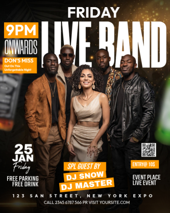 Live Band Friday Night Template | PosterMyWall