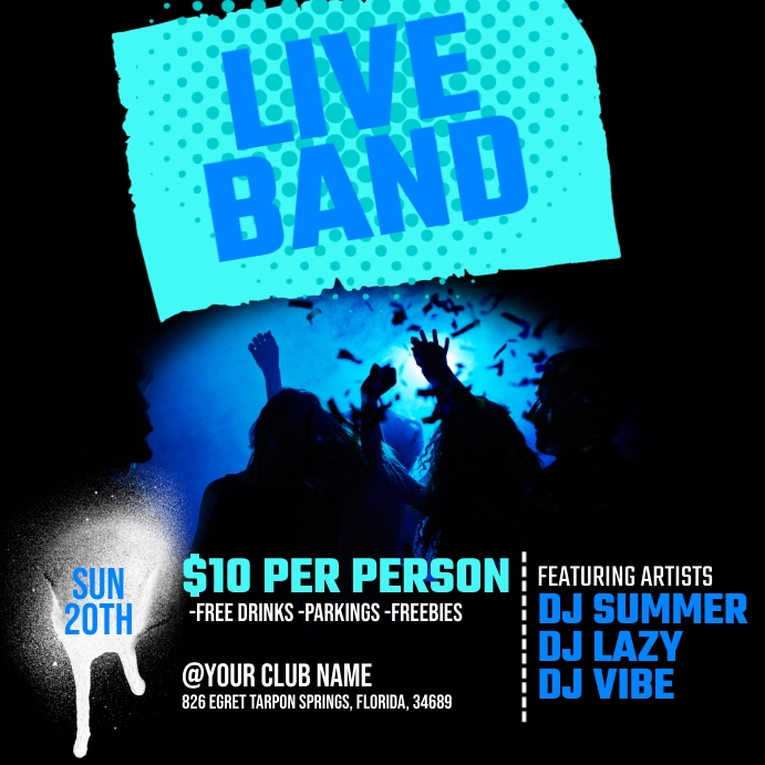 LIVE BAND INSTA TEMPLATE.C | PosterMyWall