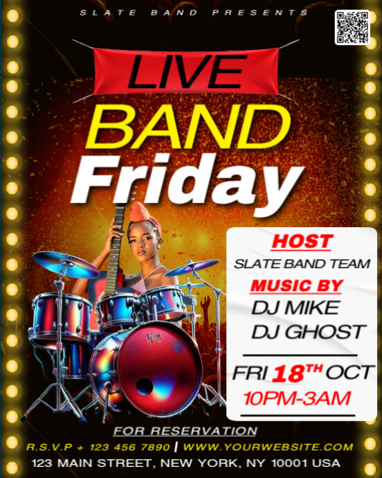 Live Band Music Performance Social Media Promotion Poster Template ...