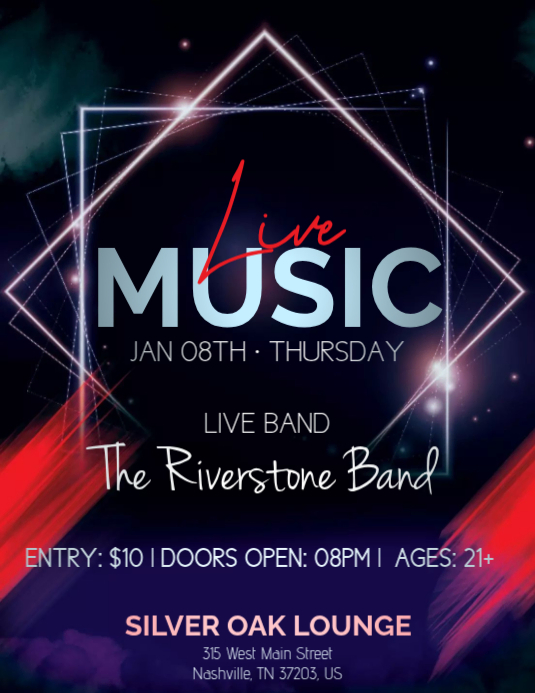 Live Band Night Flyer Template | PosterMyWall