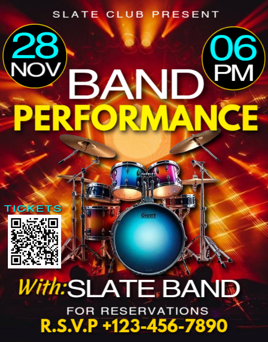 Live Band Performance Editable Poster Design Template Poster/wallboard ...
