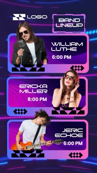 Plantilla de Live Band Schedule Poster | PosterMyWall