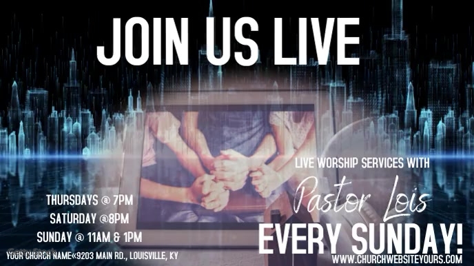 Copy of Live Church Worship Service Digital Ad | PosterMyWall