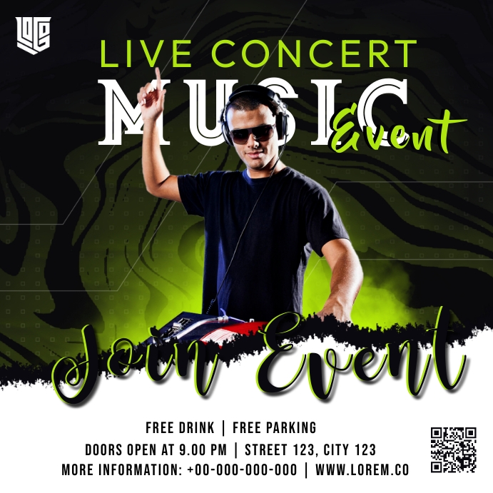 Live Concert Music Event Ads Template | PosterMyWall