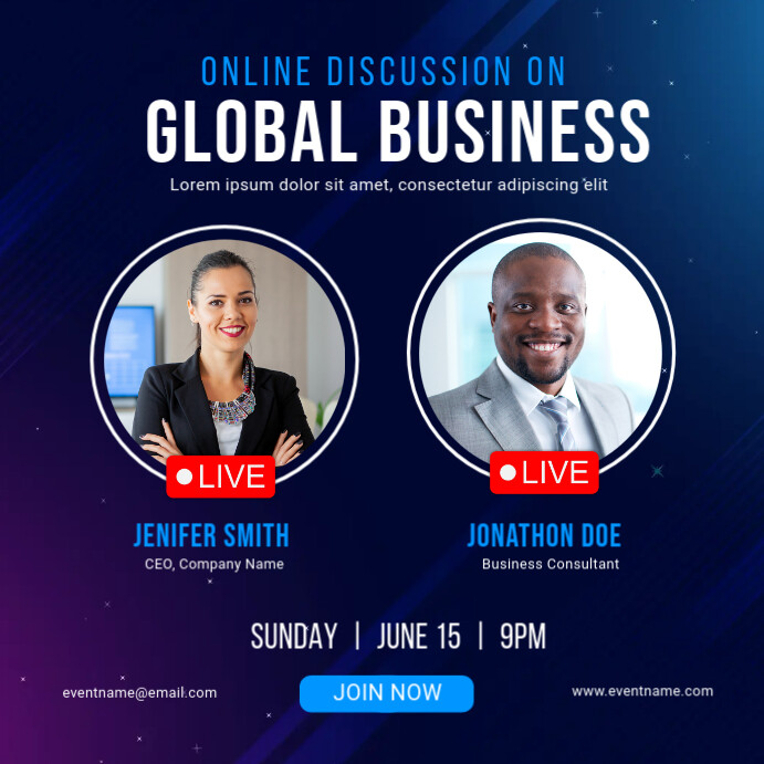 Live Discussion Banner Template | PosterMyWall