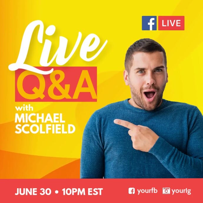 Live facebook Q & A Poster template | PosterMyWall