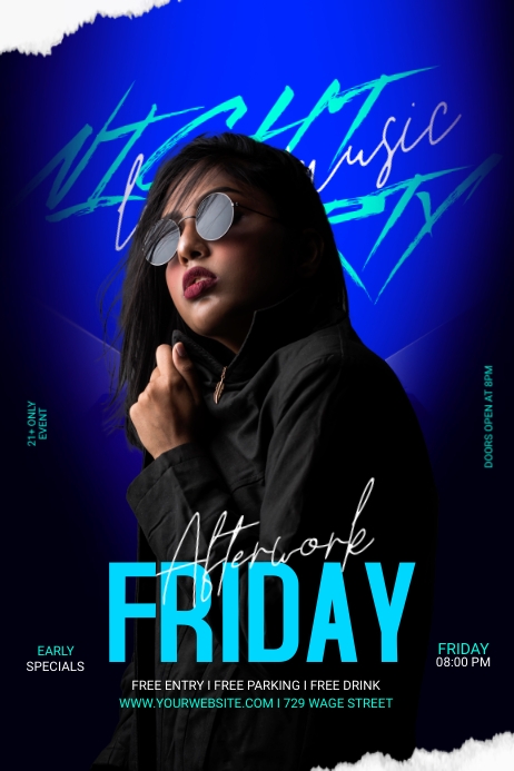 Live Music Blue Template | PosterMyWall