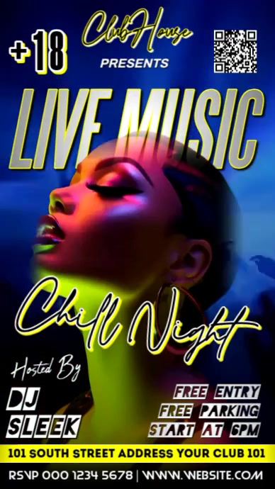 LIVE MUSIC CHILL NIGHT PARTY TEMPLATE | PosterMyWall