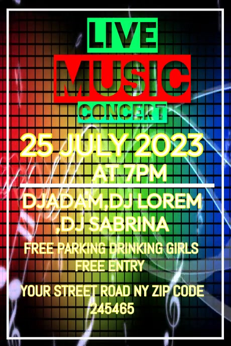 LIVE MUSIC CONCERT BAND TEMPLATE | PosterMyWall