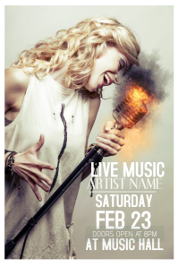 Woman singer live concert poster Template | PosterMyWall