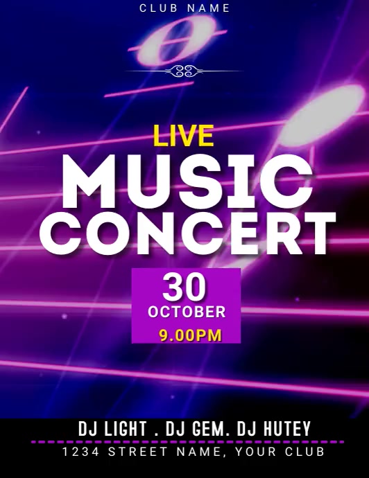 live music concert poster Template | PosterMyWall