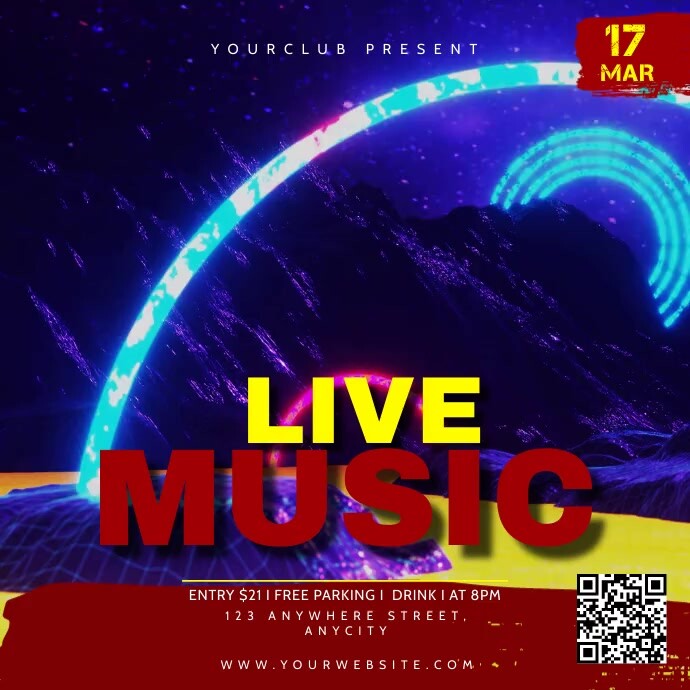 LIVE MUSIC Template | PosterMyWall
