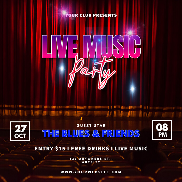 Live Music Template | PosterMyWall