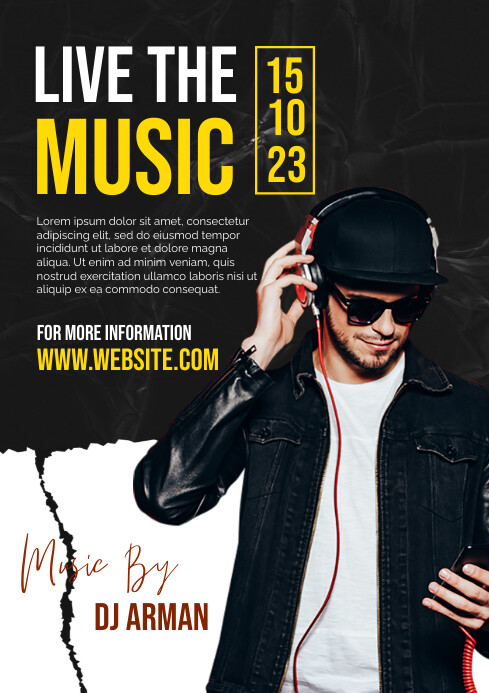 Pamflet Musik Langsung Templat | PosterMyWall