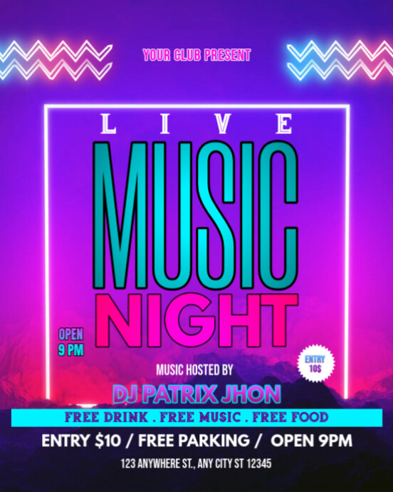 Live music night Template | PosterMyWall