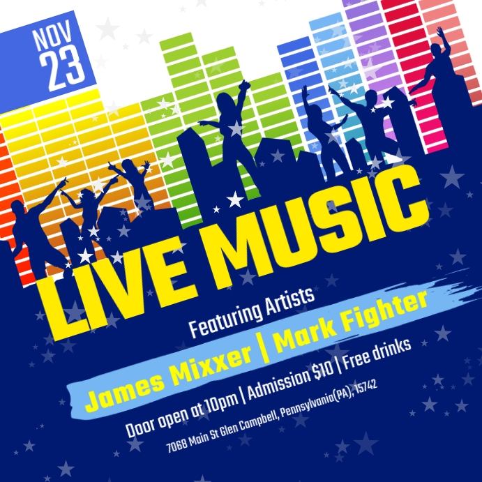 Live Music Night Instagram Post Template | PosterMyWall