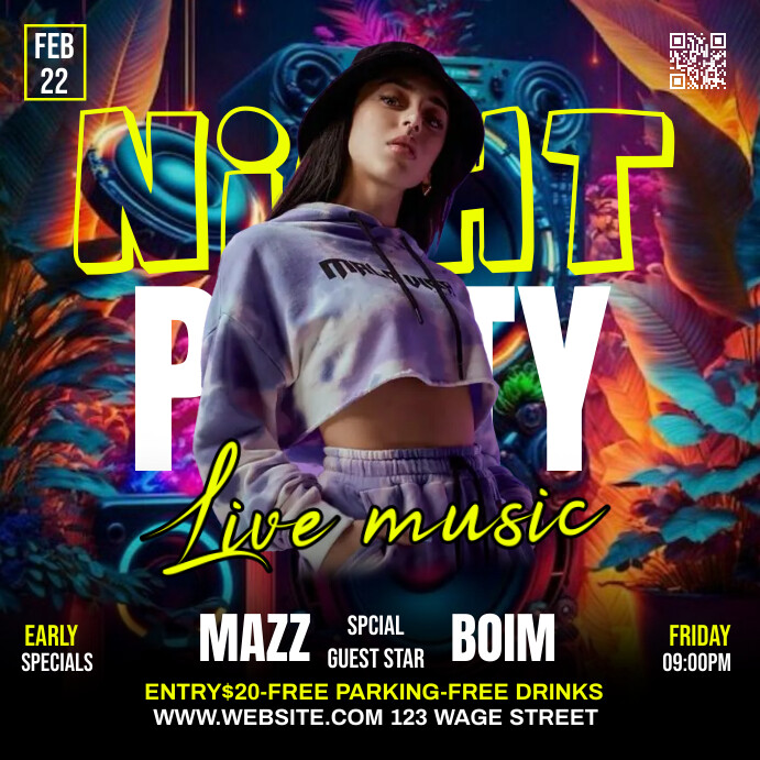 Copy of live music night party | PosterMyWall