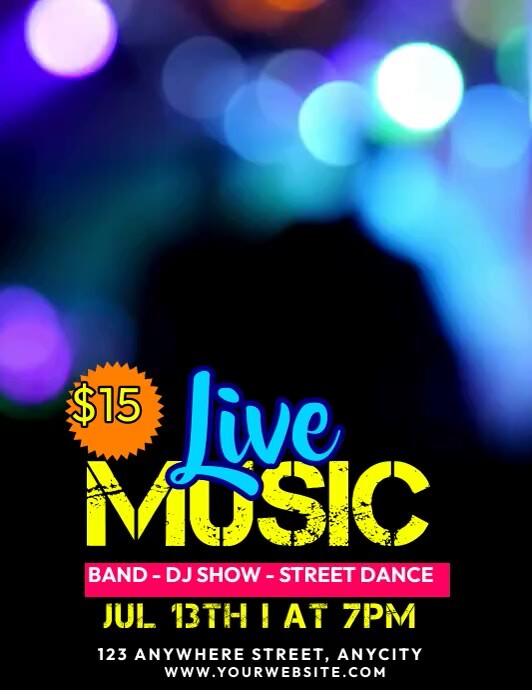 Live Music Pamflet (letter As) Template | PosterMyWall