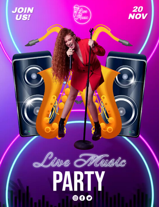 Plantilla de Live Music Party Ads | PosterMyWall