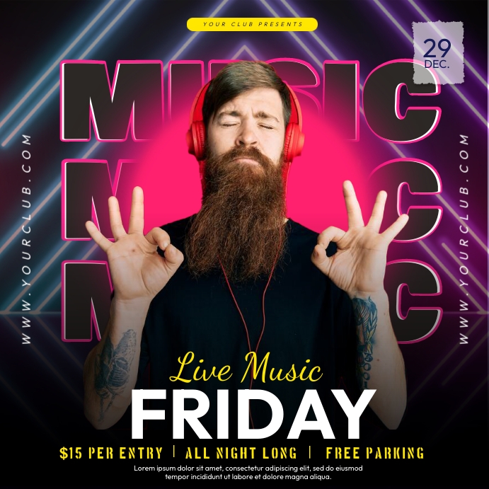 Live Music Party Template | PosterMyWall