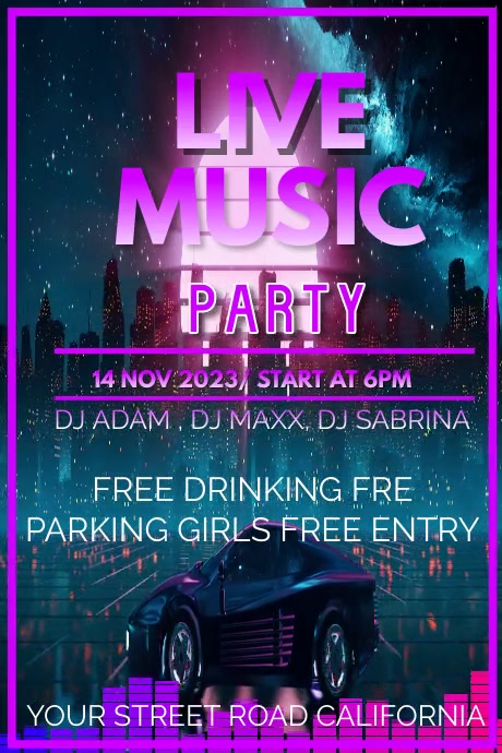 LIVE MUSIC PARTY Template | PosterMyWall