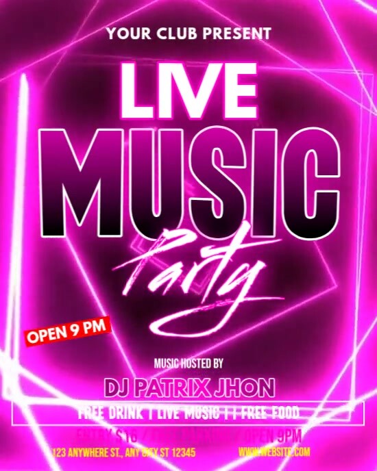 Live music party video Template | PosterMyWall