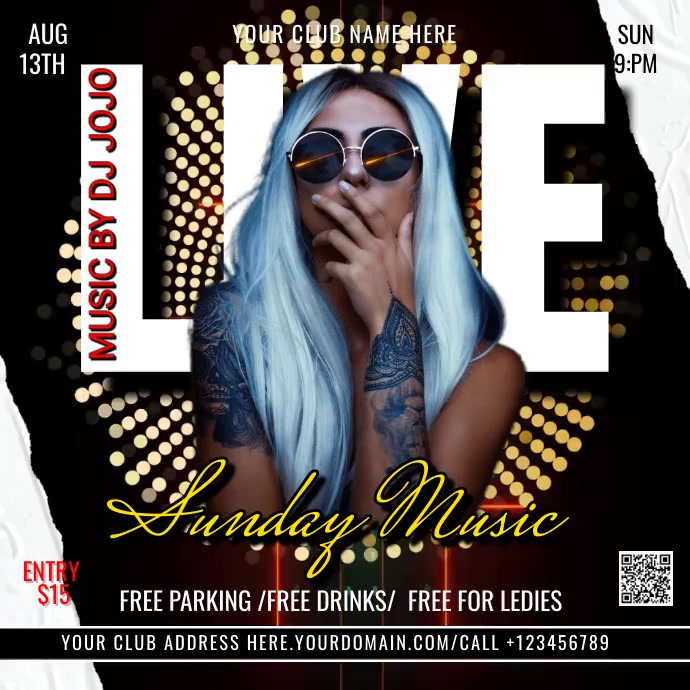 Plantilla de LIVE MUSIC SUNDAY | PosterMyWall