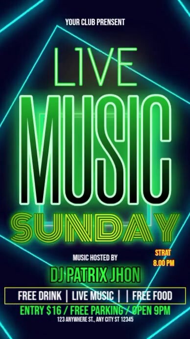 Copy of Live music Sunday video | PosterMyWall