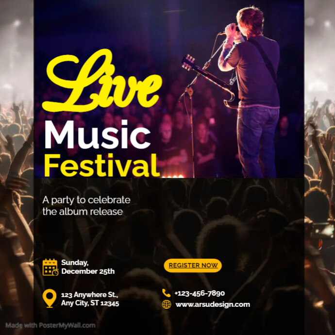 LIVE MUSICAL FESTIVAL events Template | PosterMyWall