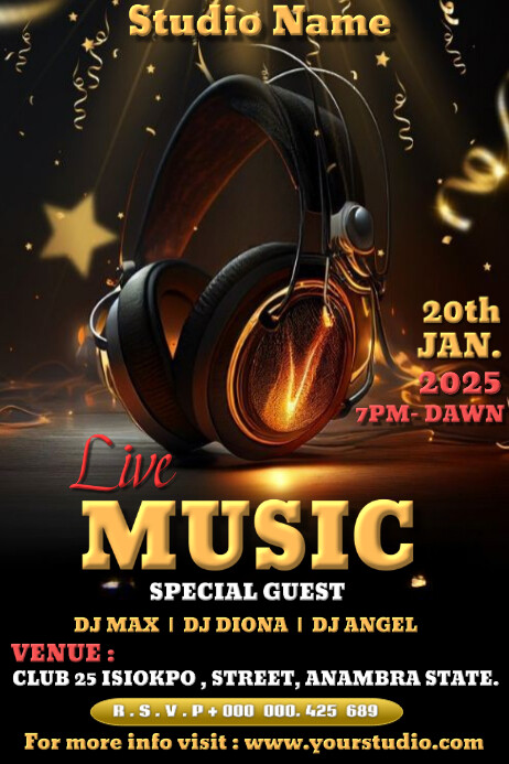 Live musical studio flyer Template | PosterMyWall