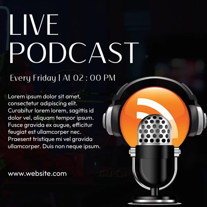 Live Podcast Ads Template | PosterMyWall